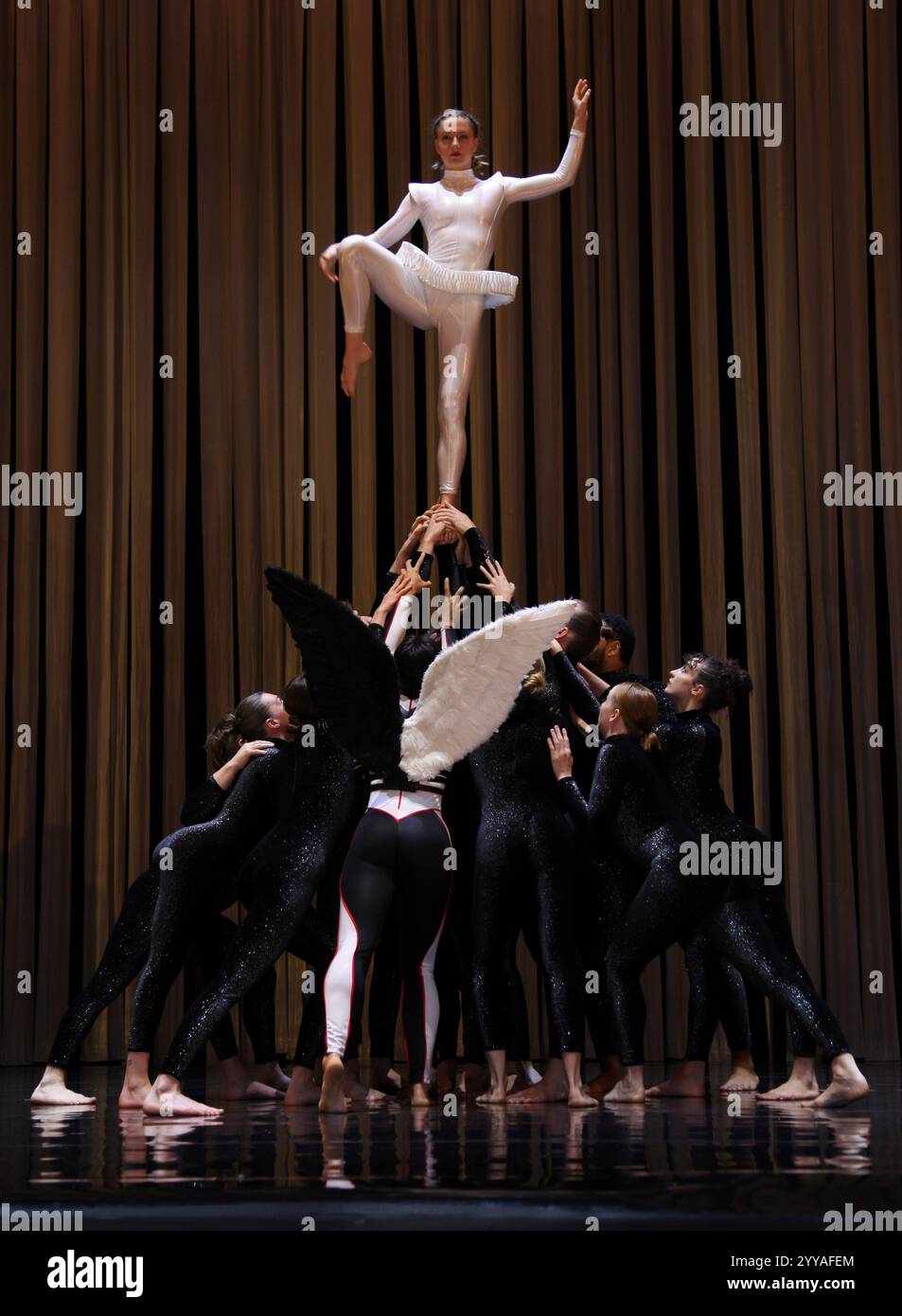 London, UK. Acrobats from the Australian circus troupe CIRCA perform ...