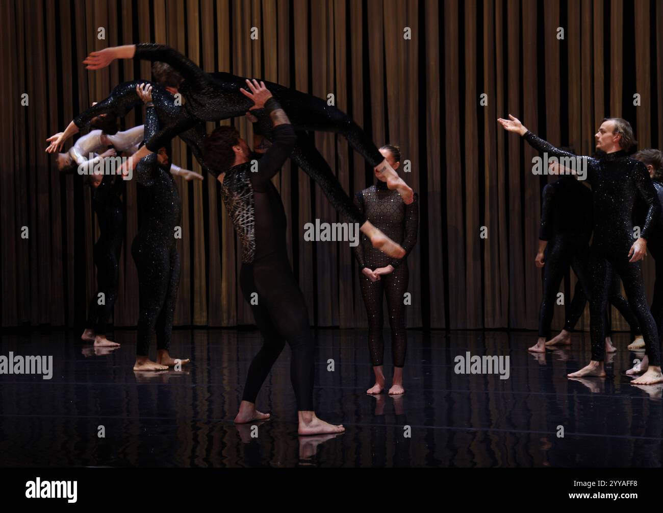 London, UK. Acrobats from the Australian circus troupe CIRCA perform ...