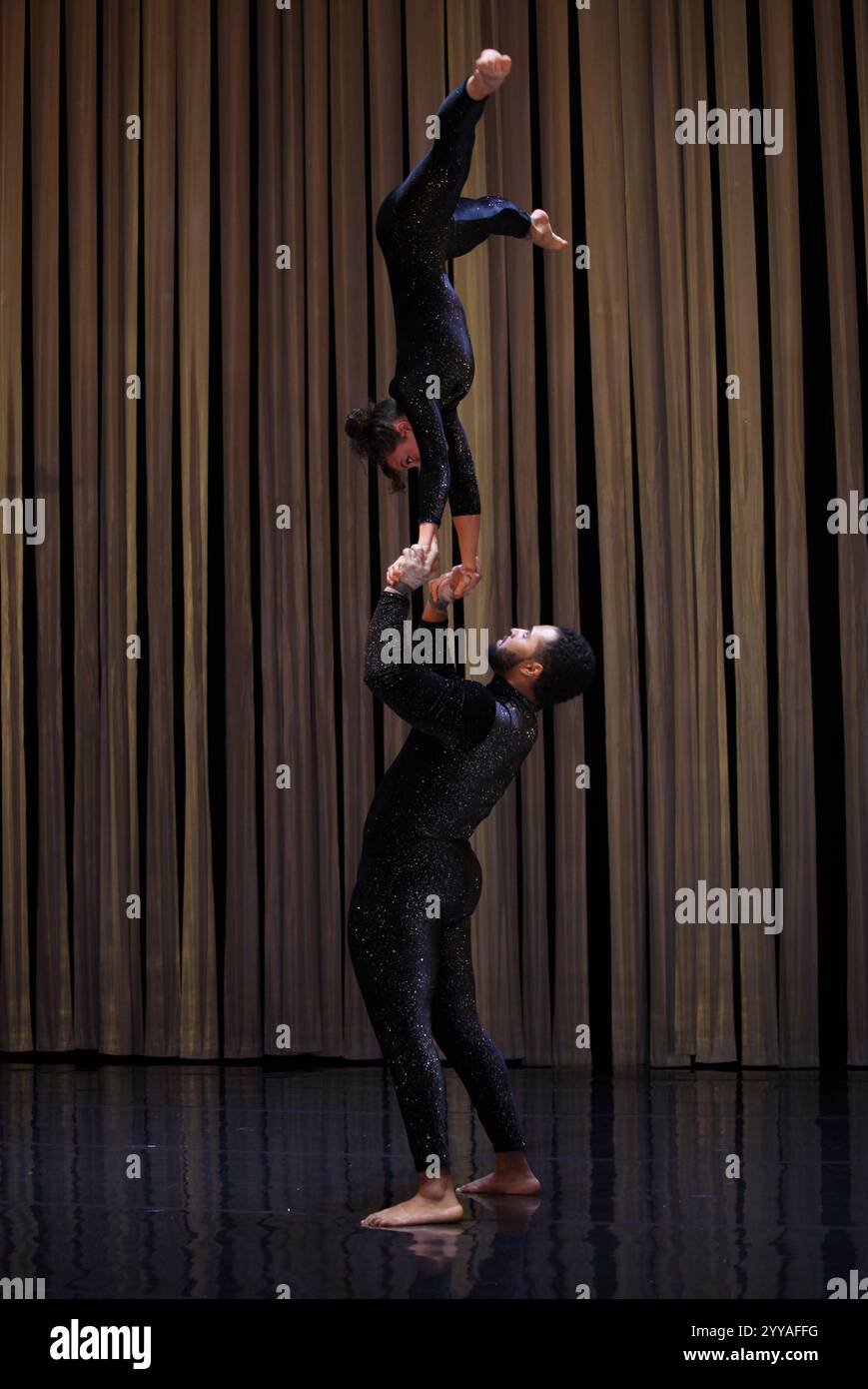 London, UK. Acrobats from the Australian circus troupe CIRCA perform ...