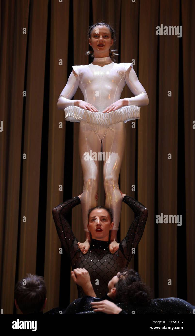 London, UK. Acrobats from the Australian circus troupe CIRCA perform ...