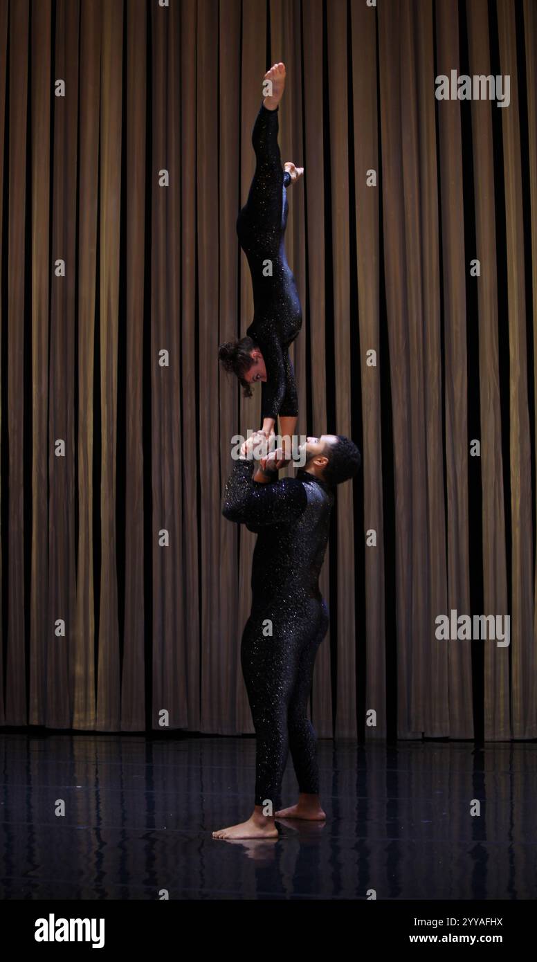 London, UK. Acrobats from the Australian circus troupe CIRCA perform ...
