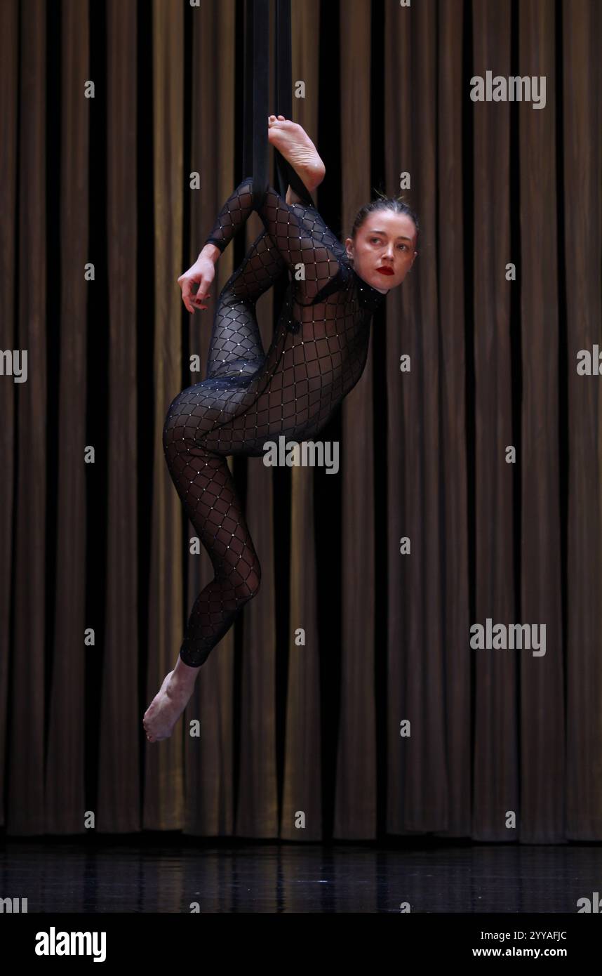 London, UK. Acrobats from the Australian circus troupe CIRCA perform ...