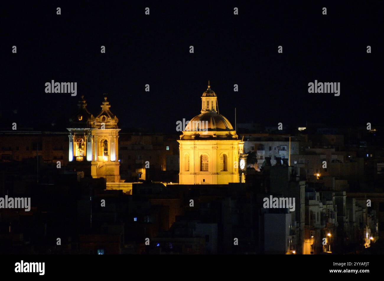 Basilica of the Nativity of Mary, Senglea-Isla view from Valletta ...