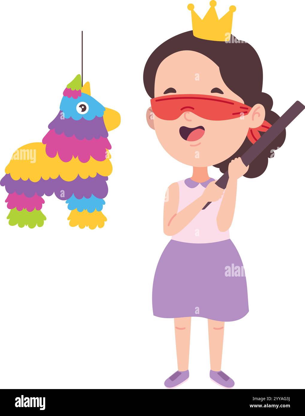 girl hitting the pinata party Stock Vector Image & Art - Alamy
