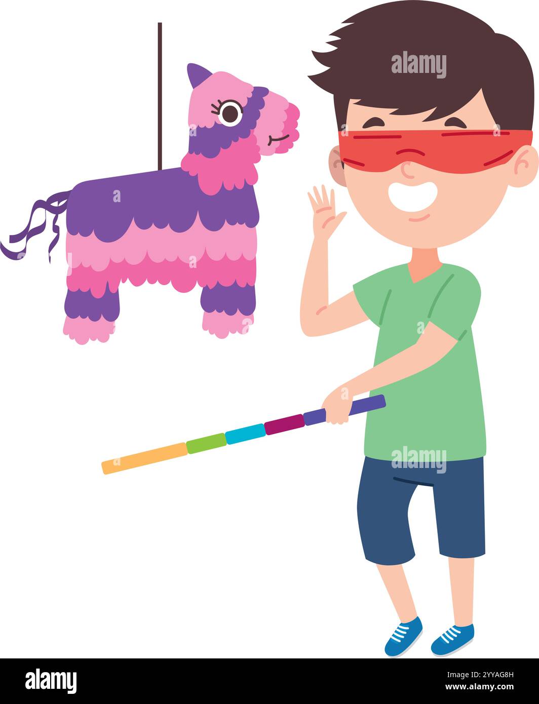 children hitting pinata birthday party Stock Vector Image & Art - Alamy