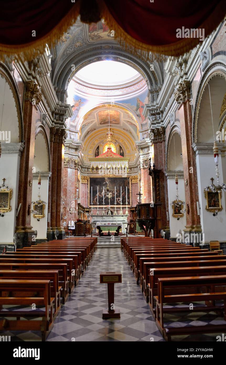 St. Lawrence's Catholic Church, Birgu - Vittoriosa, Malta, Europe Stock ...
