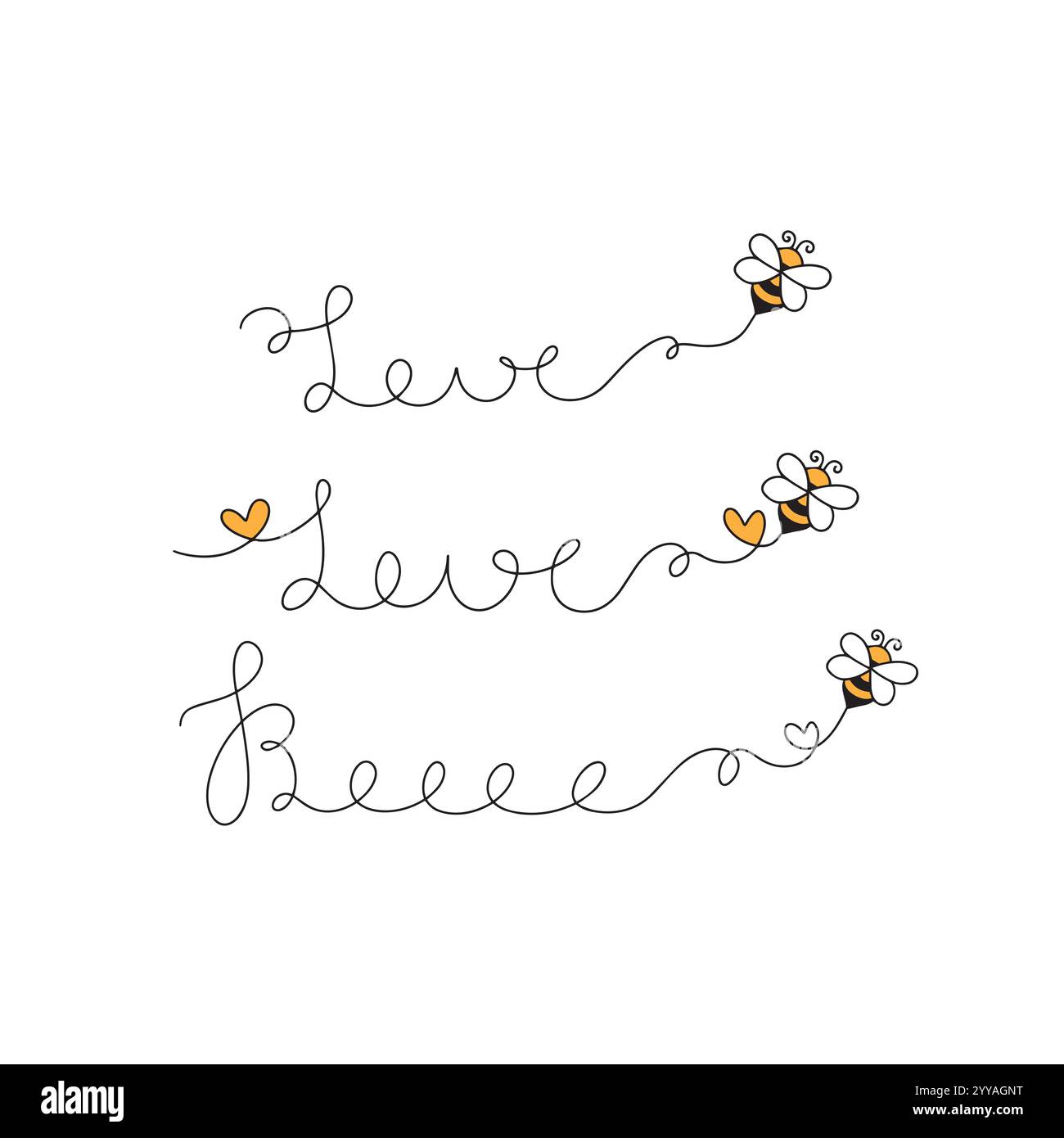 Cartoon fly bee vector illustration set. Bee trail isolated on white ...