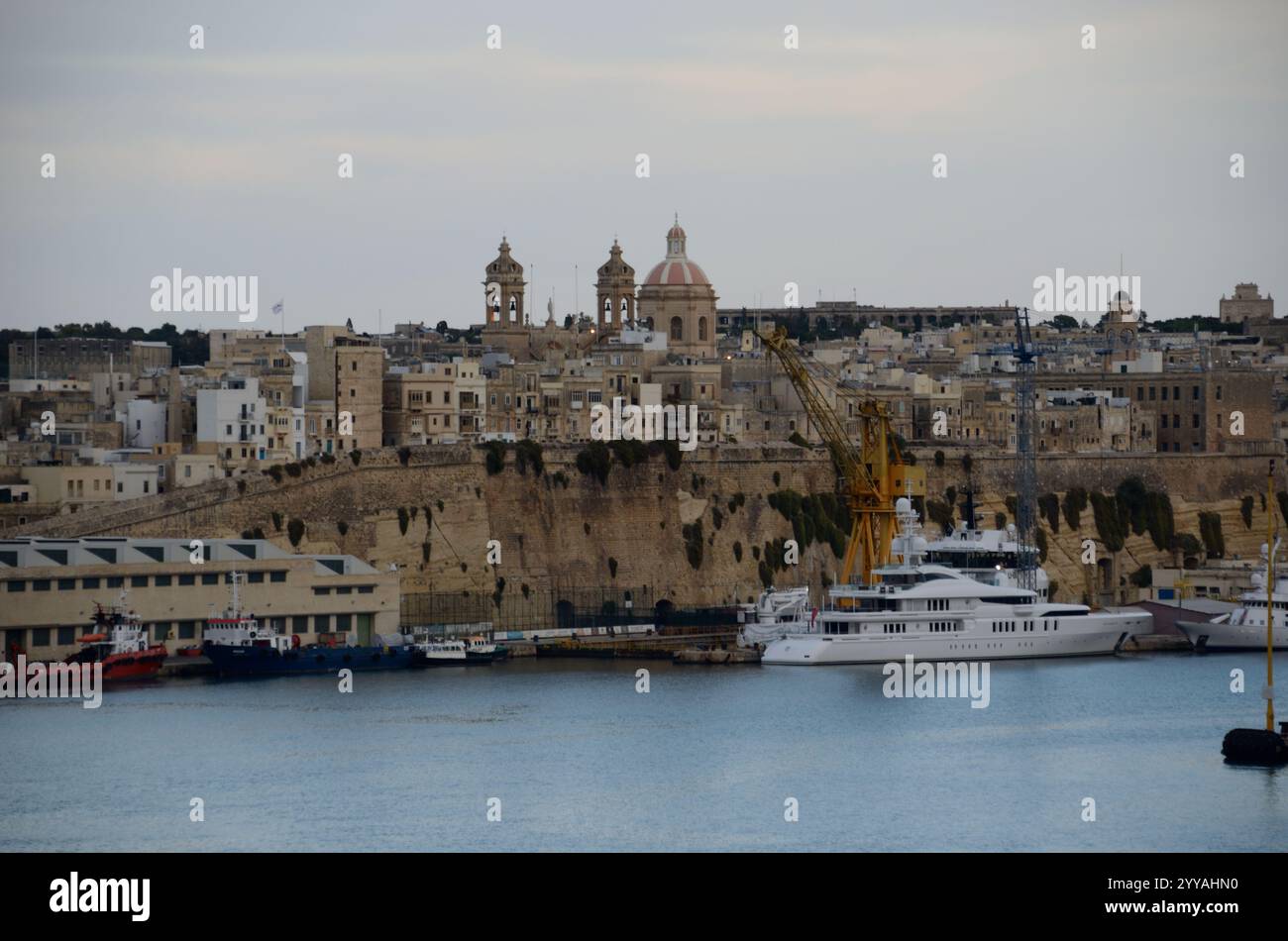 Isla-Senglea view from Capuchin Bastion, Floriana, Malta, Europe Stock ...