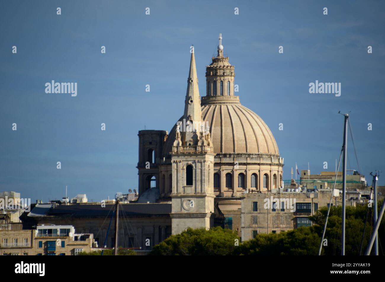 Church of Our Lady of Mount Carmel, St. Paul Cathedral, Valletta view ...