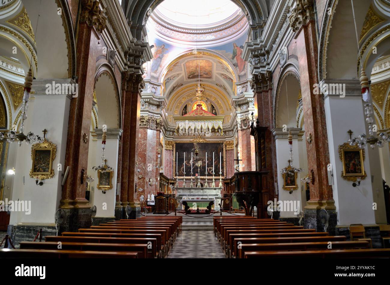 St. Lawrence's Catholic Church, Birgu - Vittoriosa, Malta, Europe Stock ...