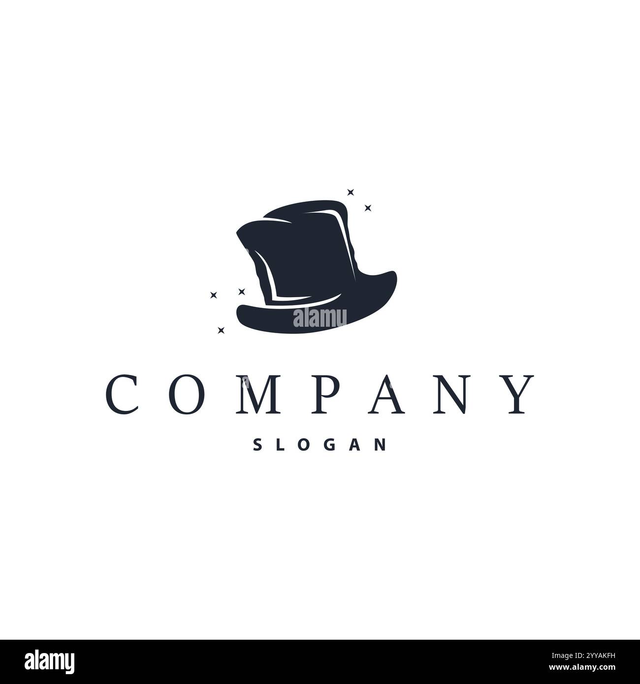 unique design vintage silhouette hat and magic logo magic hat simple ...