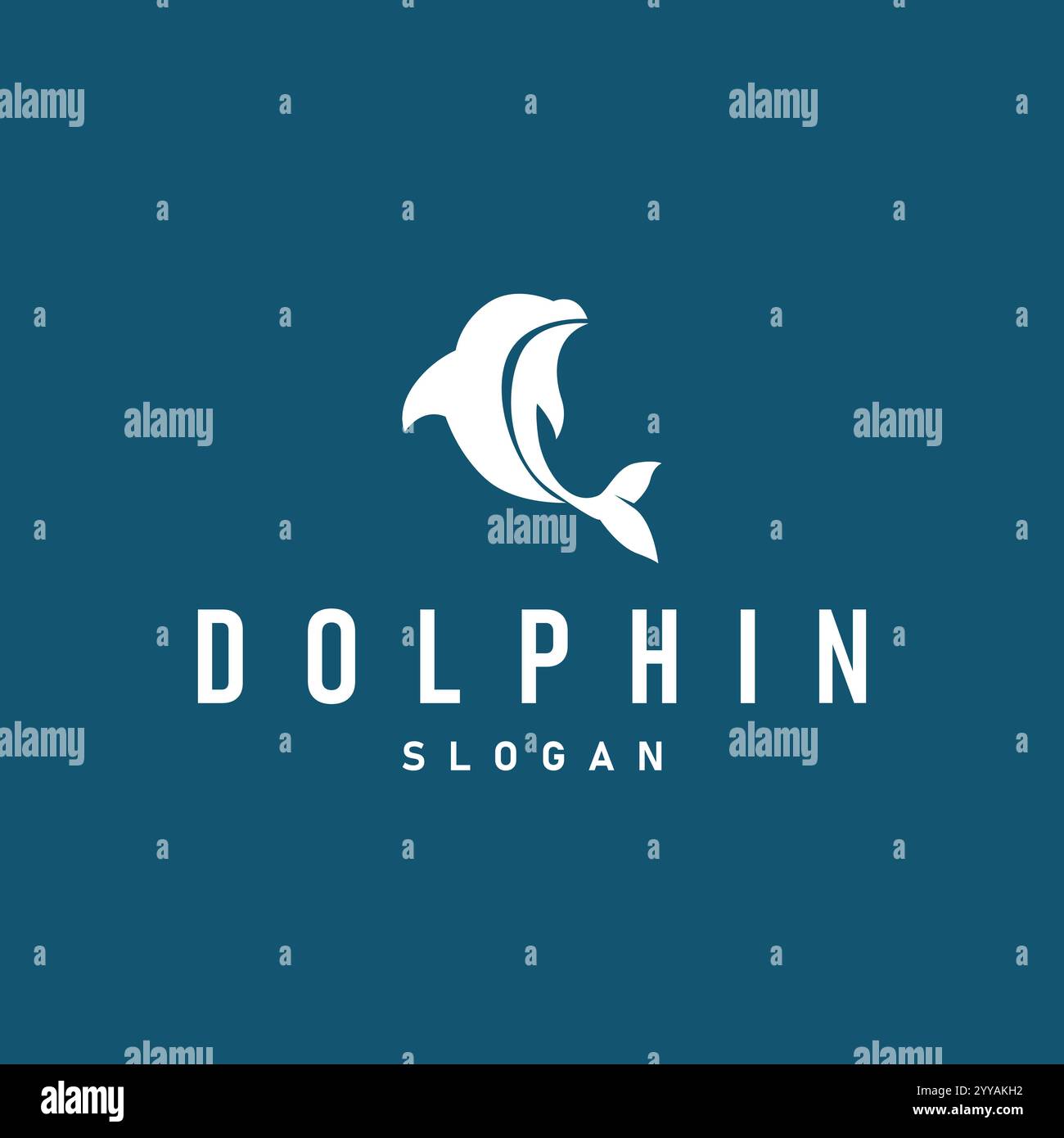 simple design open sea animal dolphin logo with simple sea dolphin ...