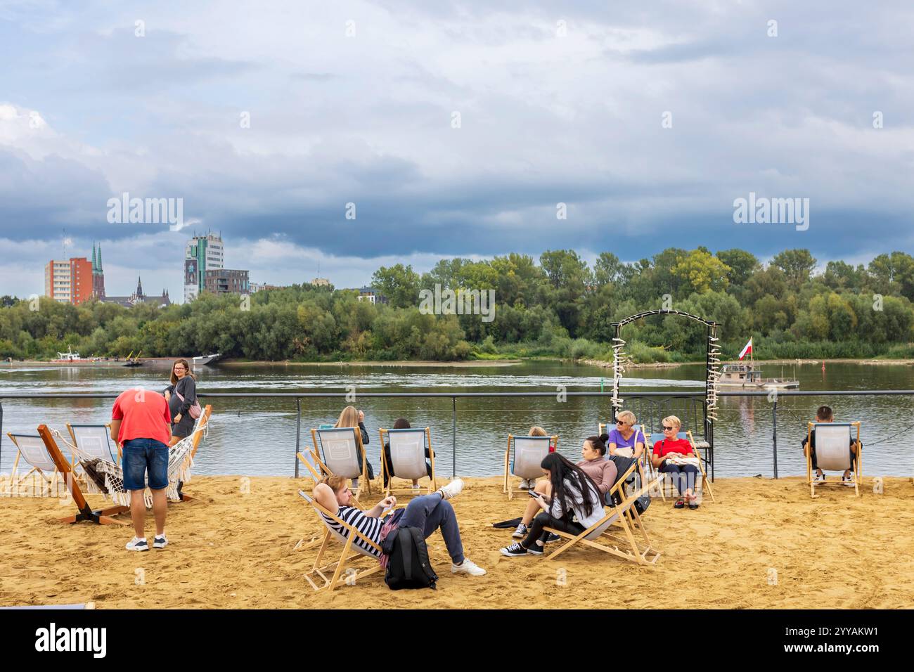 Warsaw, Poland - September 12, 2024, Shore of the Vistula River at ...