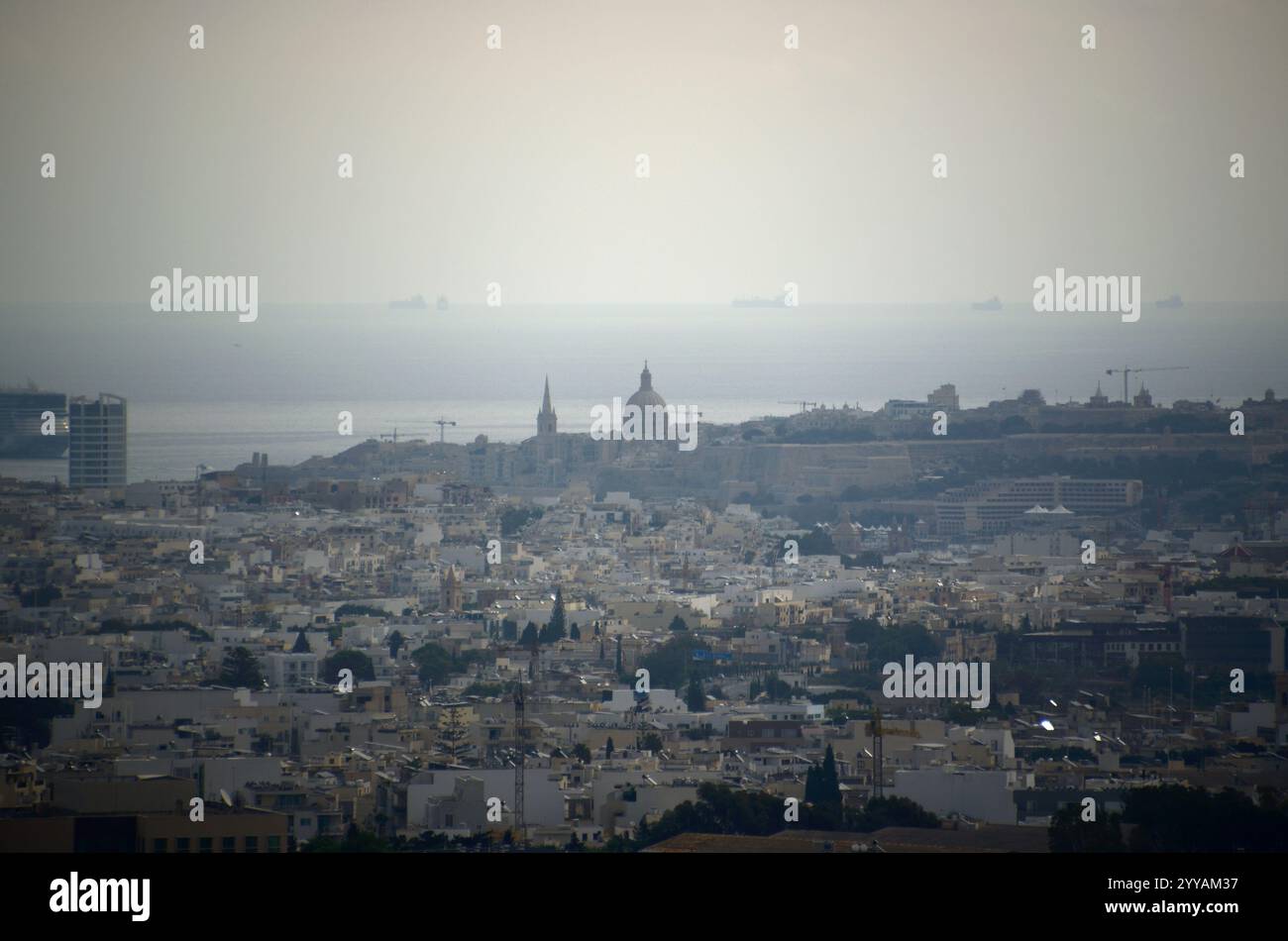 Valletta view from Bastion Square, Mdina, Malta, Europe Stock Photo - Alamy