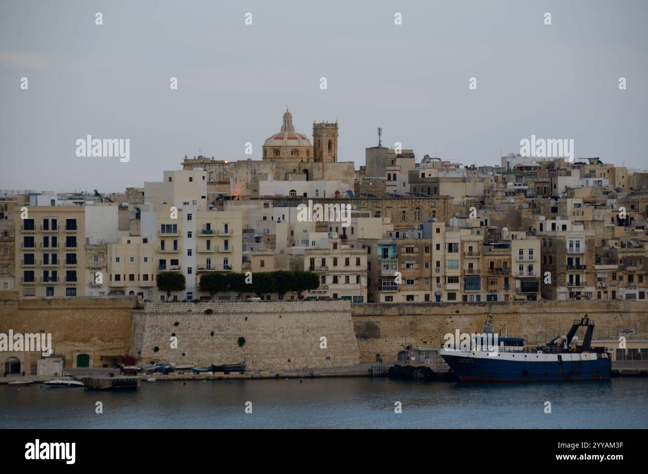 Isla-Senglea view from Capuchin Bastion, Floriana, Malta, Europe Stock ...