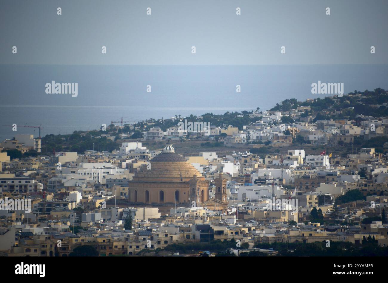 Mosta Rotunda view from Bastion Square, Mdina, Malta, Europe Stock Photo - Alamy