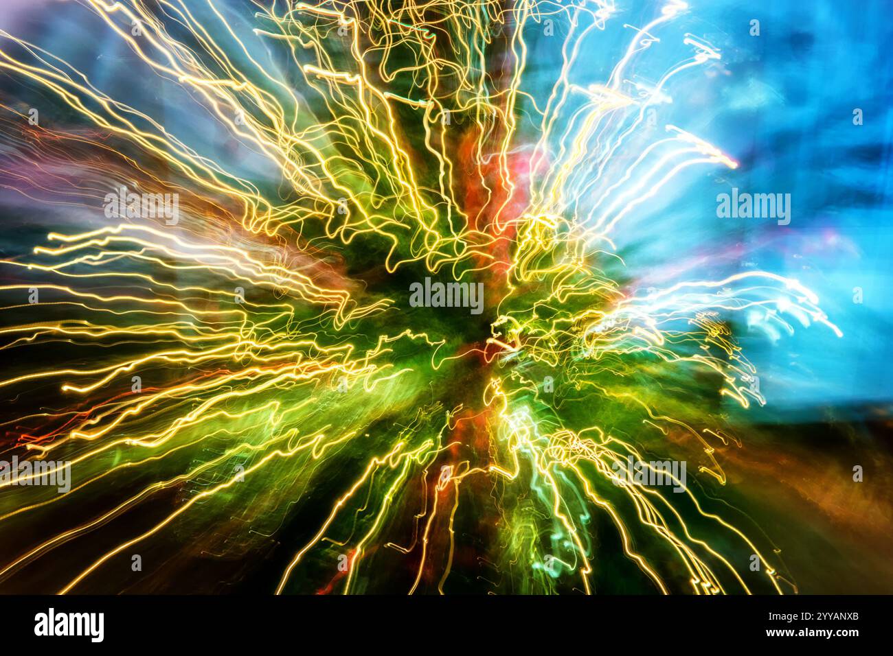 Dynamic Abstract Traces of Light with Blurred Movements and Vibrant ...