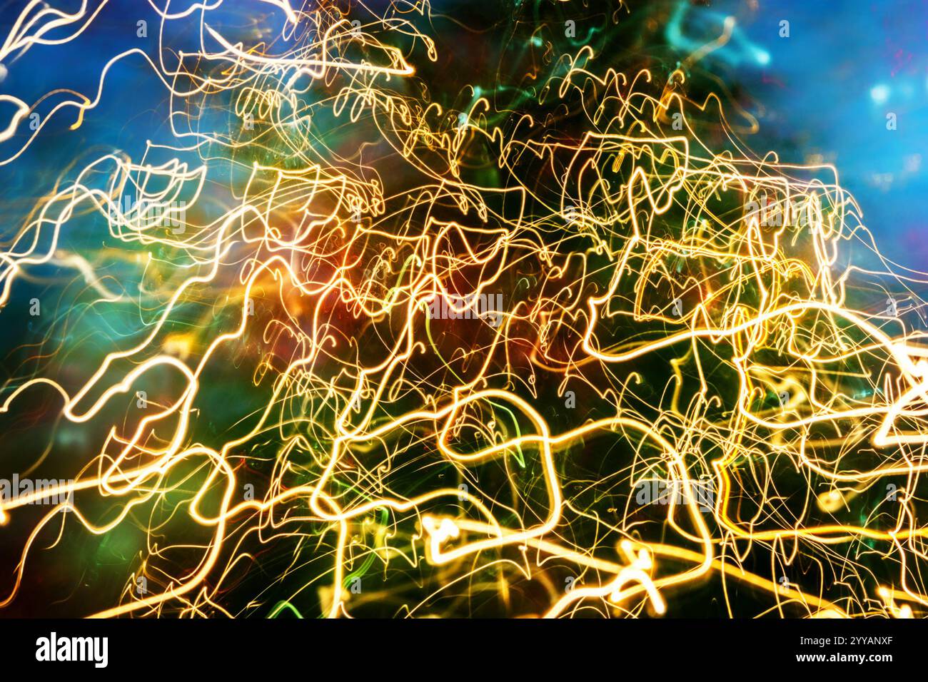 Dynamic Abstract Traces of Light with Blurred Movements and Vibrant ...