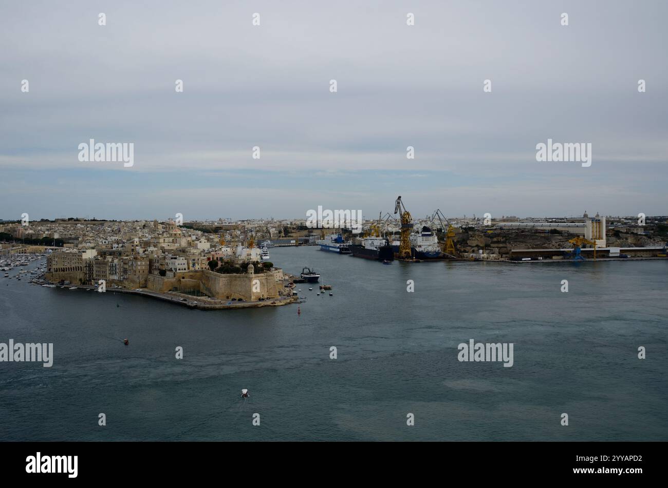 Senglea-Isla view from Upper Barrakka, Valletta, Malta, Europe Stock ...
