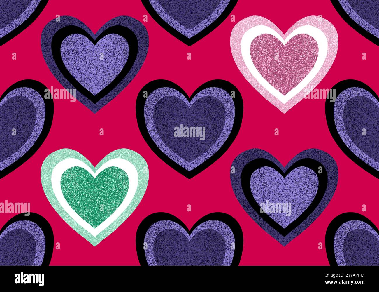 Valentine love hearts seamless 14 February pattern for wrapping paper ...