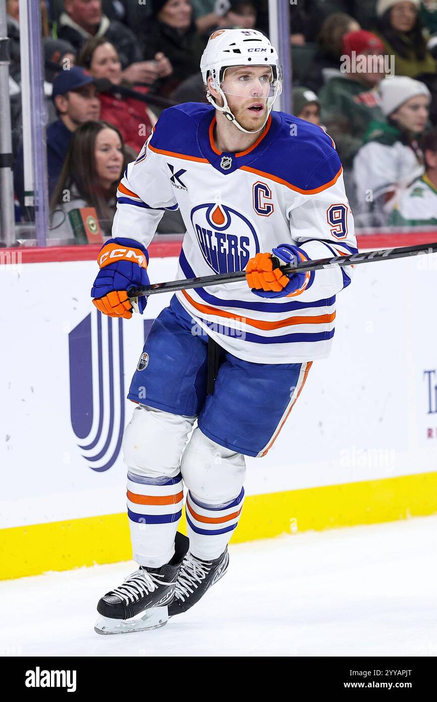 Edmonton Oilers center Connor McDavid (97) skates during the first ...