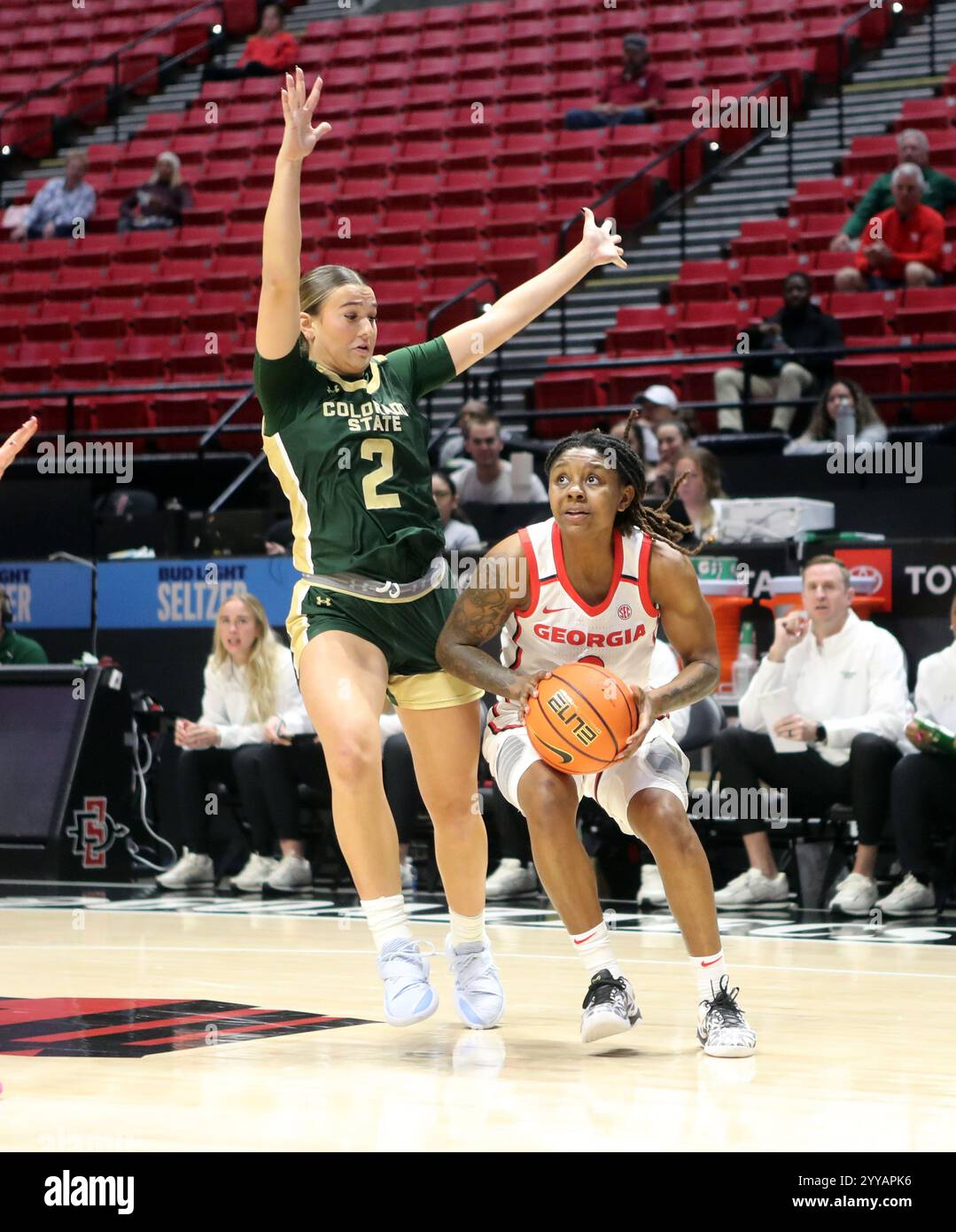 December 20, 2024 - Georgia Bulldogs guard Trinity Turner #0 drives to ...