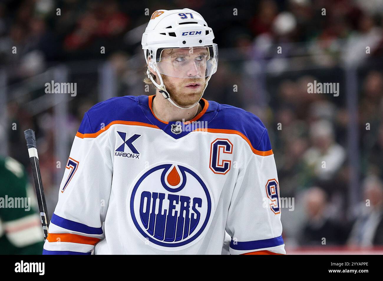 Edmonton Oilers center Connor McDavid (97) looks on during the third ...