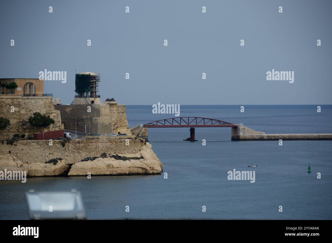 St. Elmo Bridge, Valletta view from Gardjola Gardens, Isla-Senglea ...