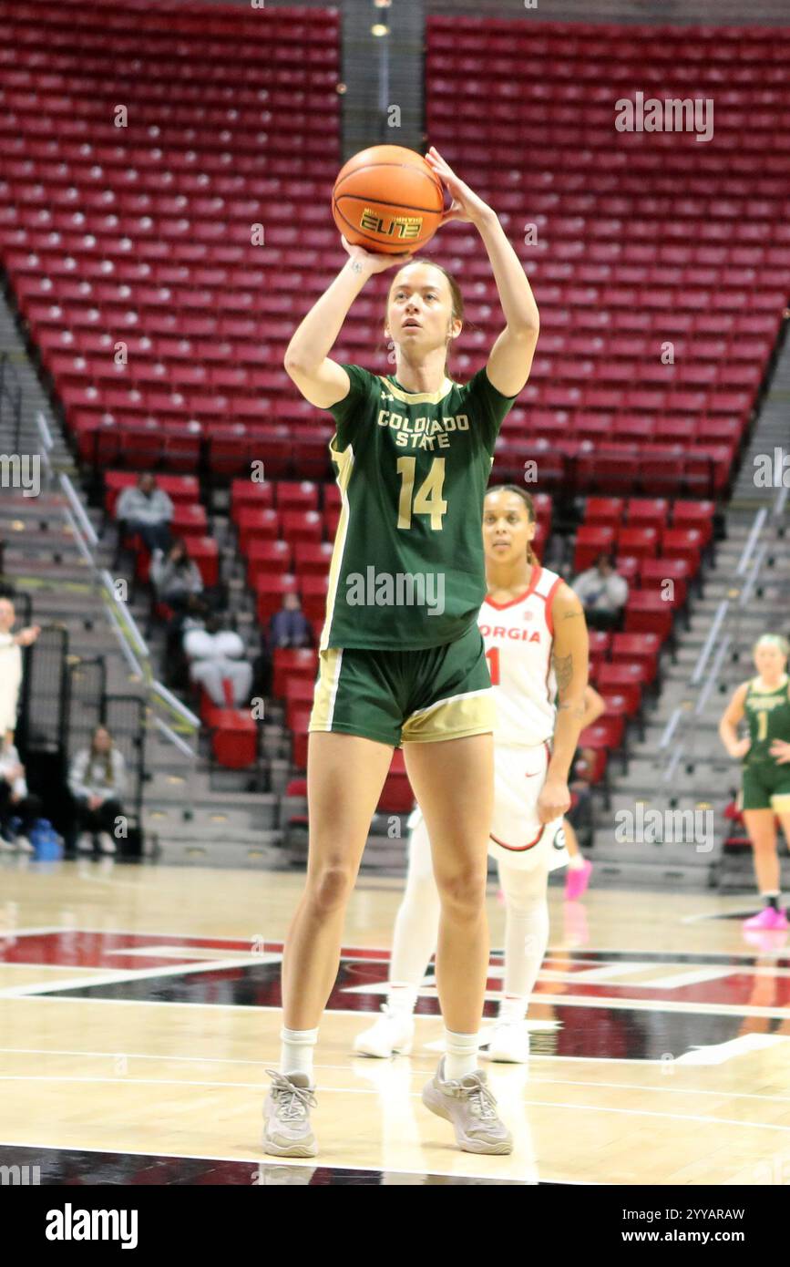December 20, 2024 - Colorado State Rams guard Marta Leimane #14 shoots ...