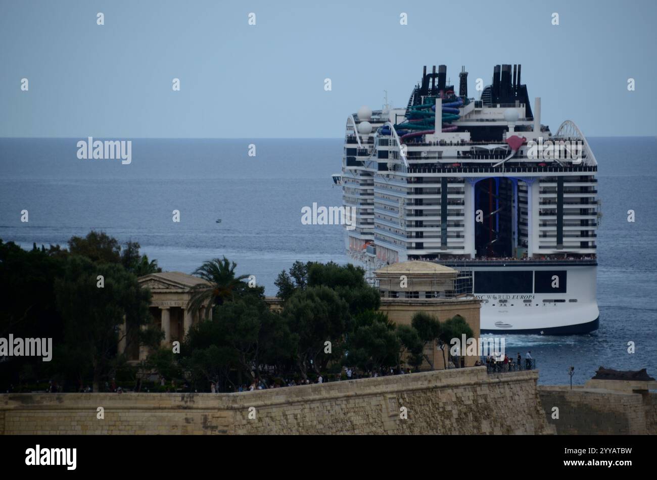 Cruise Ship view from Upper Barrakka, Valletta, Malta, Europe Stock ...