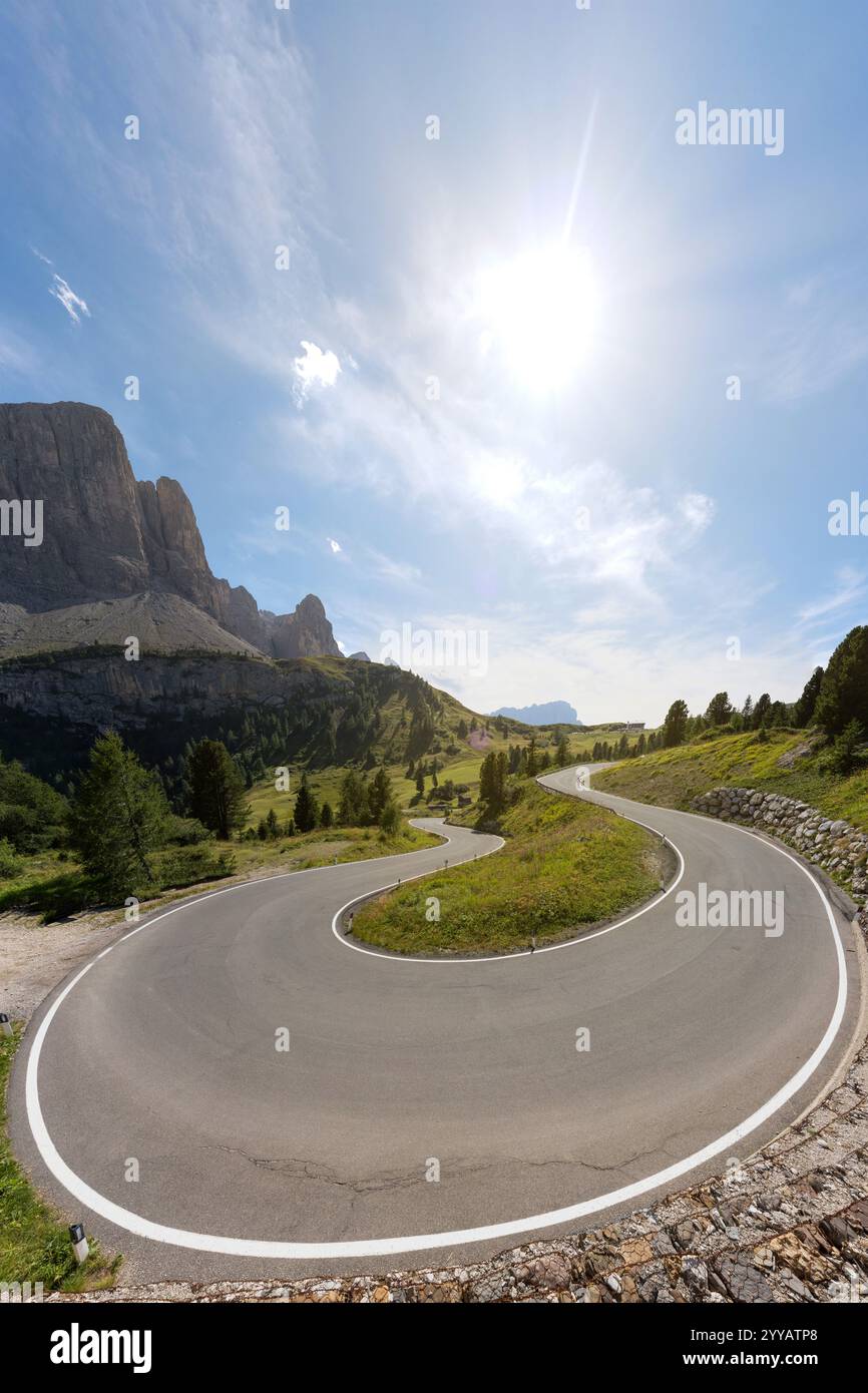 Curvy Mountain Road in the Dolomites, Italy Stock Photo - Alamy