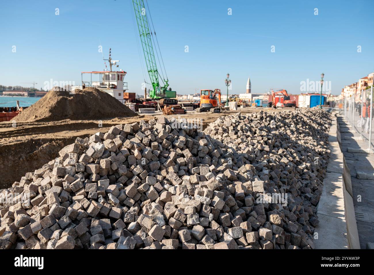 construction site for the installation of porphyry cubes also called ...