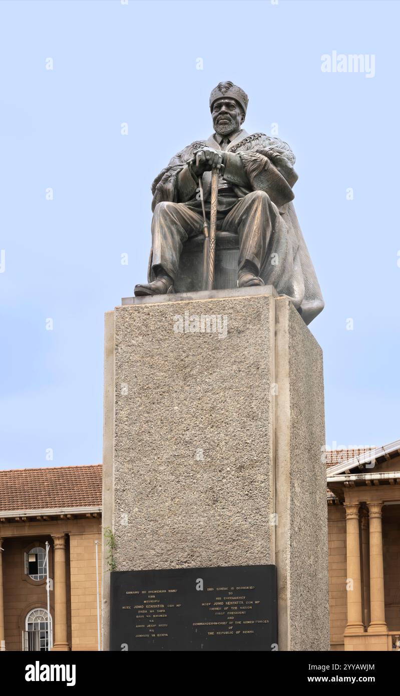 Statue of Jomo Kenyatta first president of independent Kenya in Nairobi ...