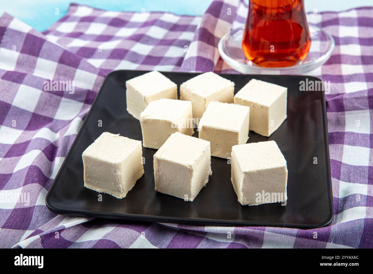 Turkish Traditional Kastamonu Cekme Helva Pismaniye. Halva on a black ...