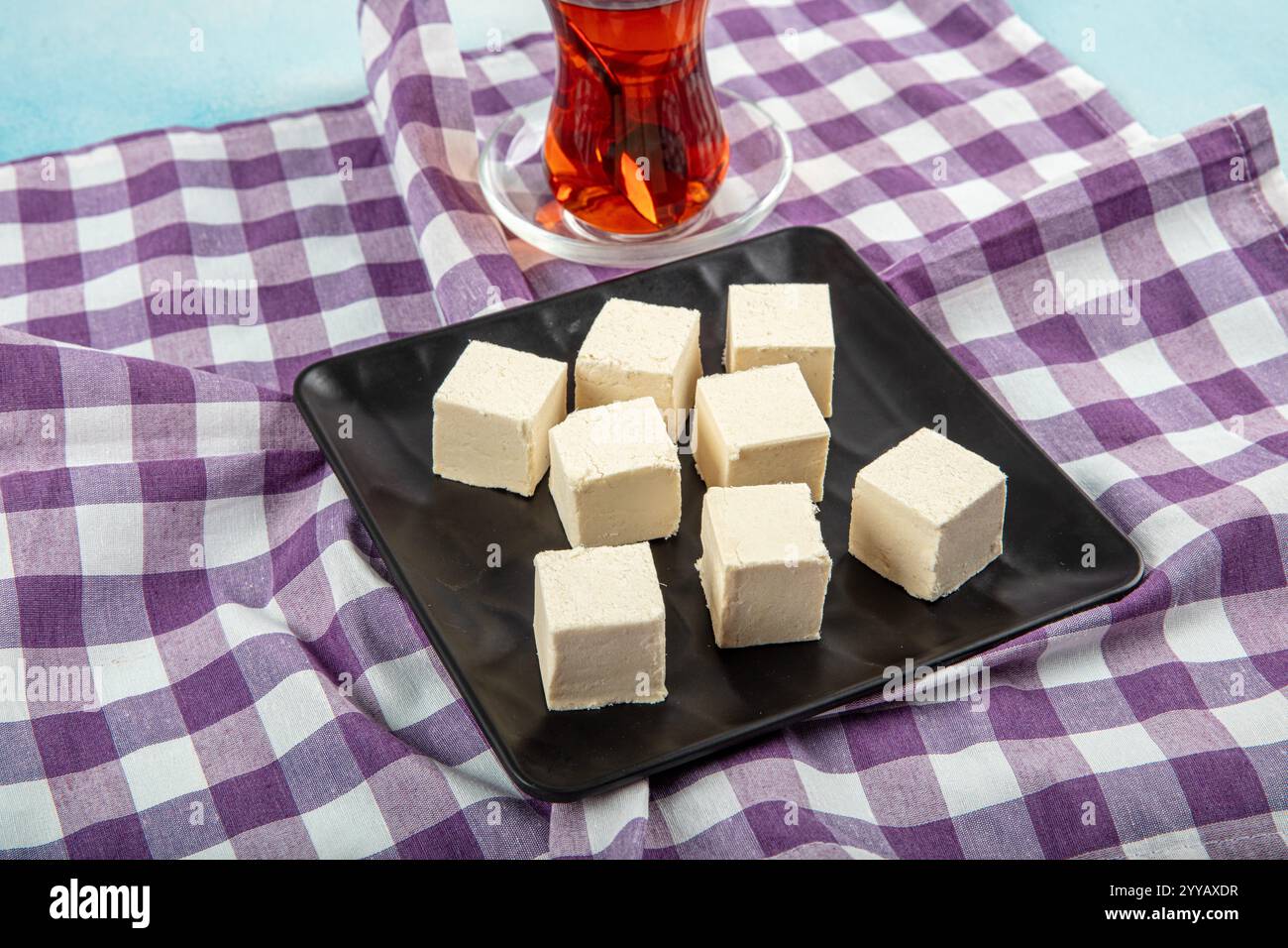 Turkish Traditional Kastamonu Cekme Helva Pismaniye. Halva on a black ...