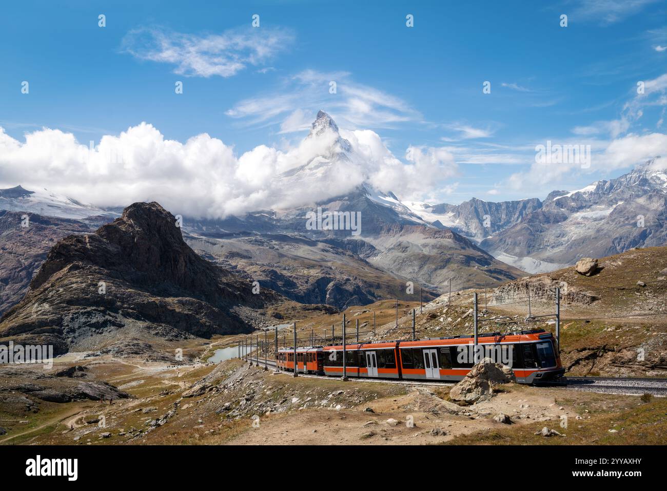 Gornergrat Train up to Matterhorn Viewpoint Stock Photo - Alamy
