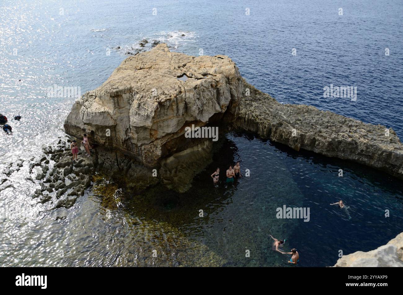 Blue Hole Dive Site, San Lawrenz, Gozo, Malta, Europe Stock Photo - Alamy