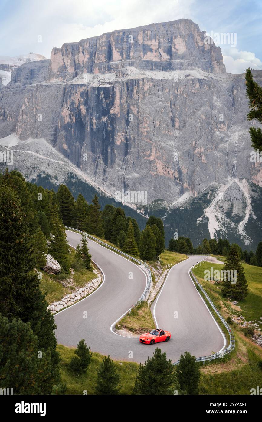 Curvy road in rocky mountain hi-res stock photography and images - Alamy