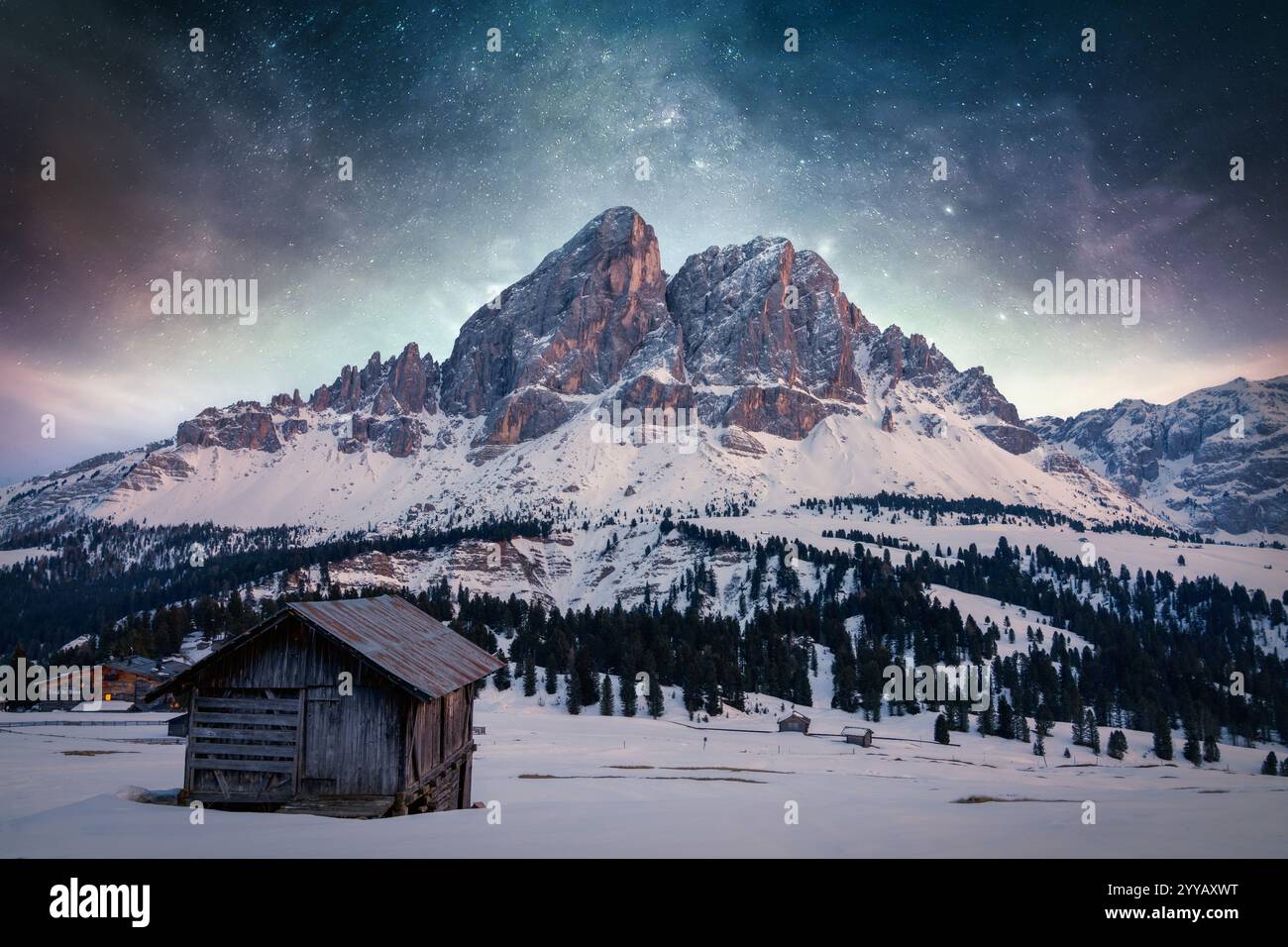 Milky Way the Dolomites Mountains in Northern Italy Stock Photo - Alamy