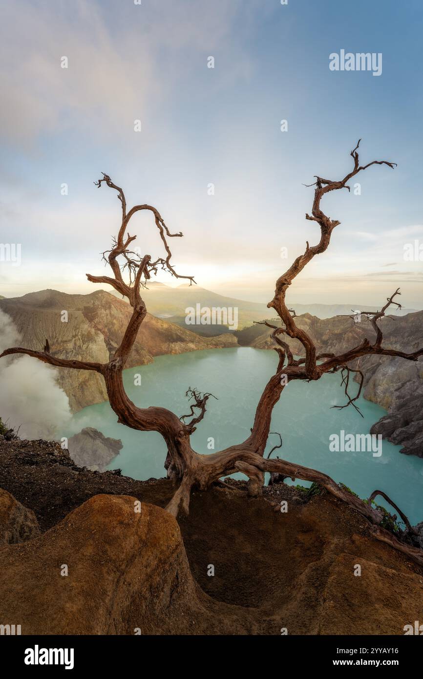 Mount Ijen Volcano on Java in Indonesia Stock Photo - Alamy