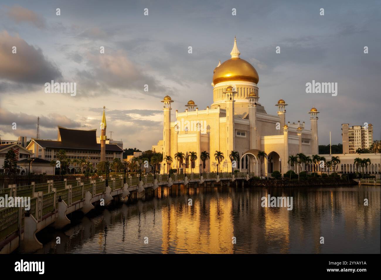 Darussalam Brunei Mosque during Sunset Stock Photo - Alamy