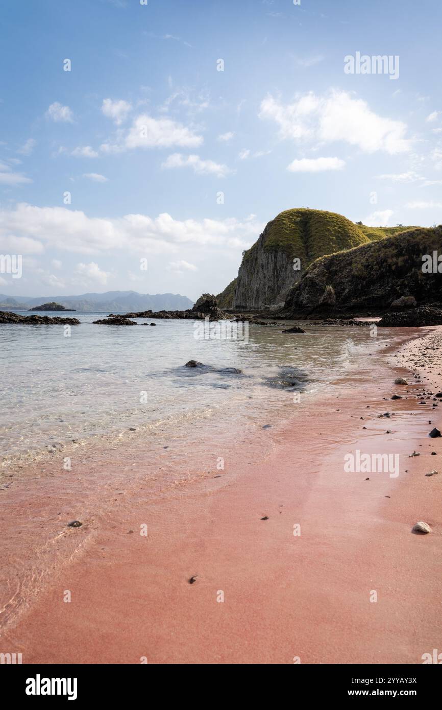 Pink Beach on Padar Island Indonesia Stock Photo - Alamy