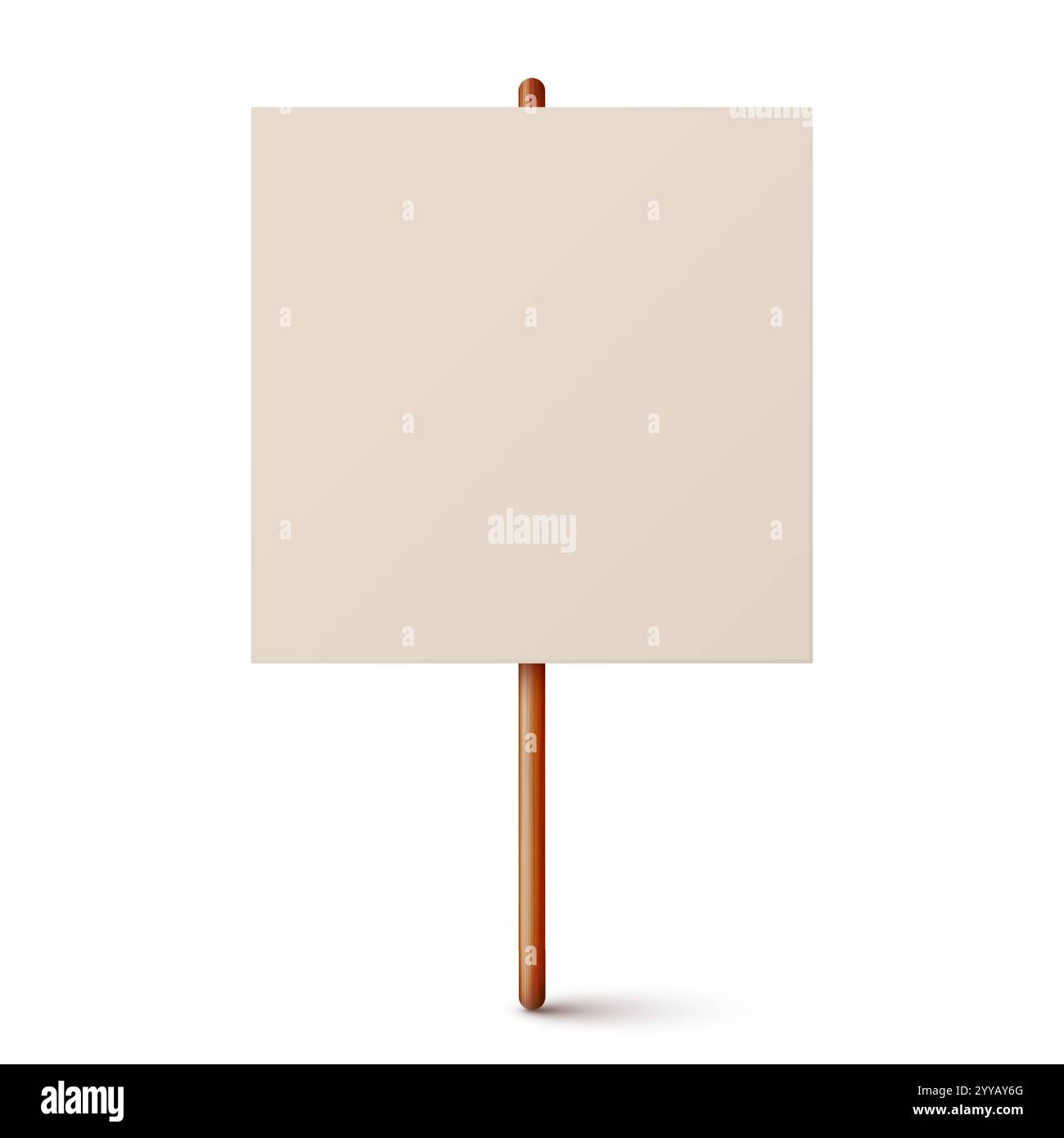 Blank colorful protest sign with wooden holder. Demonstration banner ...