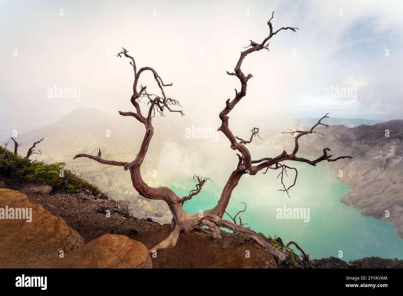 Mount Ijen Volcano on Java in Indonesia Stock Photo - Alamy