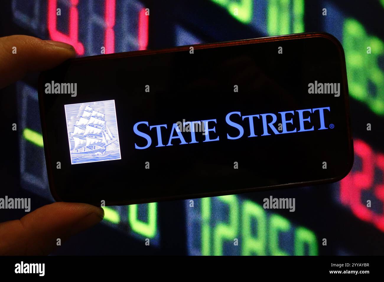 In this photo illustration, the State Street Corporation company logo ...