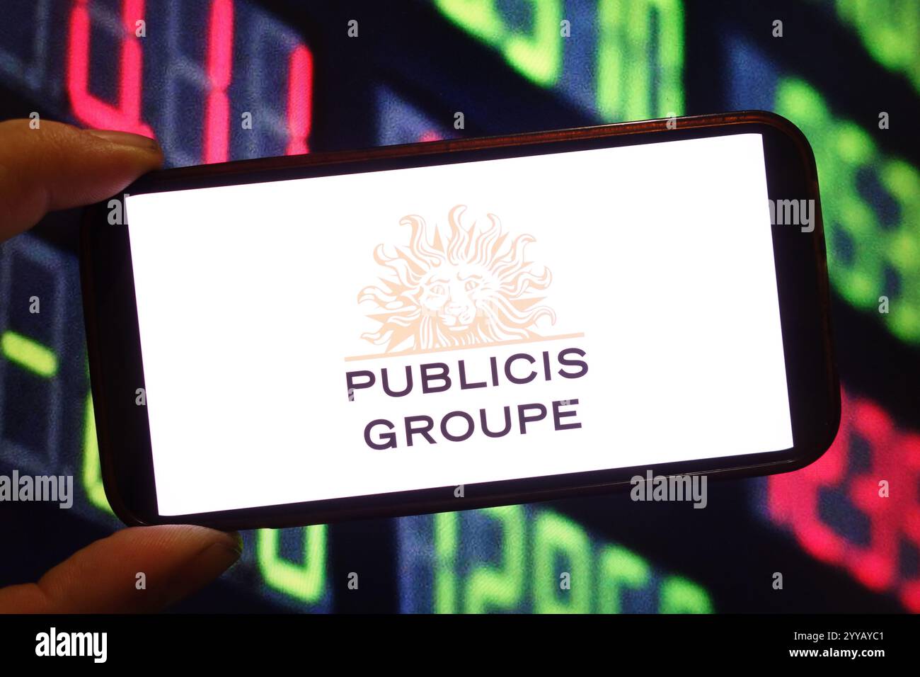 In this photo illustration, the Publicis Groupe company logo is seen ...