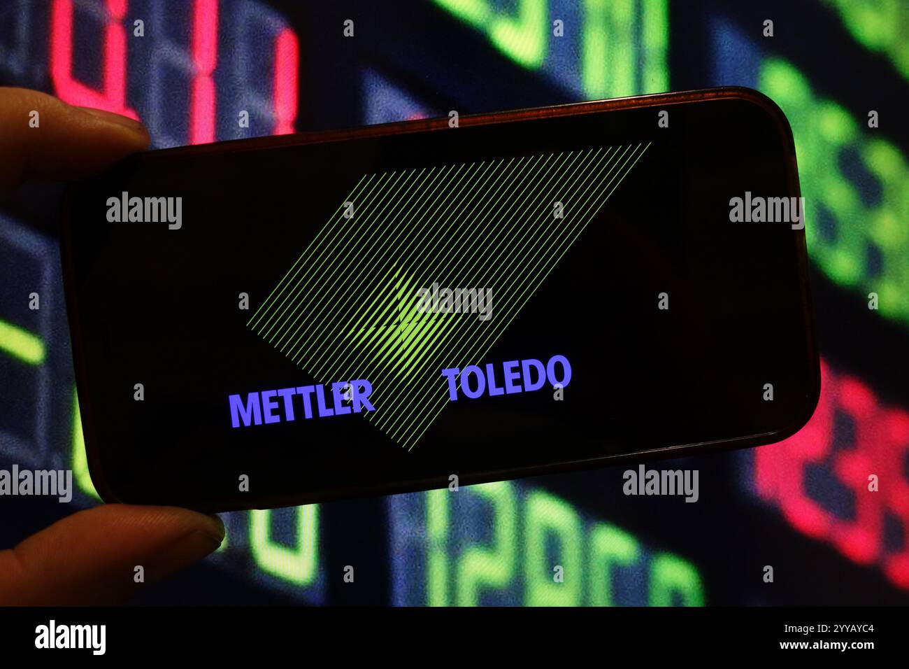 In this photo illustration, the Mettler-Toledo company logo is seen ...