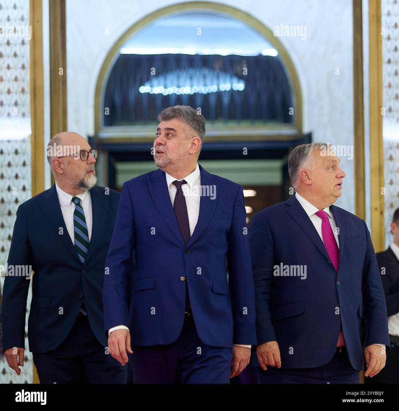 Bucharest, Romania. 20th Dec, 2024: Viktor Orban (R), prime minister of ...