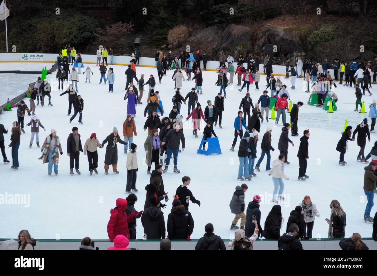 New York, United States. 19th Dec, 2024. People ice skate in Wollman ...