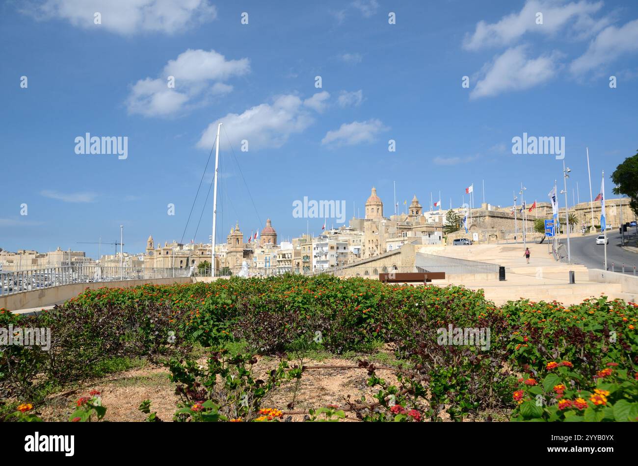 St. Lawrence Church, Birgu-Vittoriosa view from Cospicua-Bormla, Malta ...